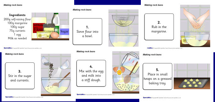 Rock buns recipe sheets (SB1705) - SparkleBox