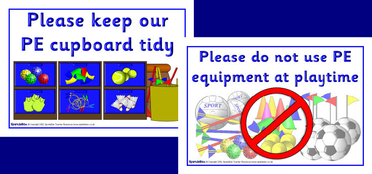 PE cupboard posters (SB1715) - SparkleBox