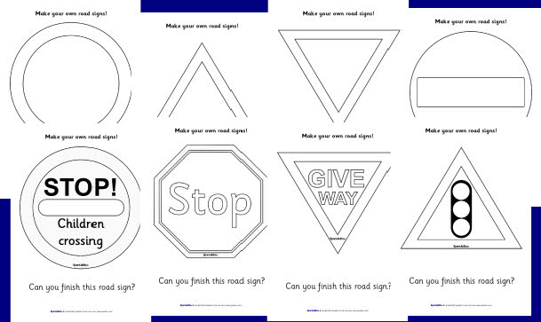 Blank road sign sheets (SB1728) - SparkleBox