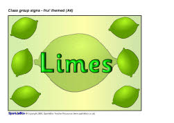 Fruit-themed group signs - A4 (SB1793) - SparkleBox