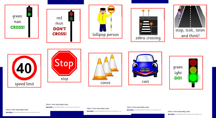 Road safety 15cm x 15cm cards (SB1819) - SparkleBox