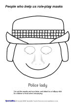 People who help us role-play masks - b&w (SB1830) - SparkleBox