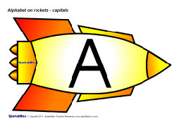 Alphabet rockets - capitals (SB1828) - SparkleBox