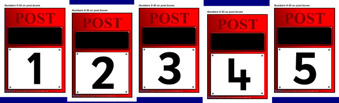 Numbers 1-30 on post boxes (SB1846) - SparkleBox