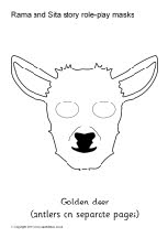 Rama and Sita story role-play masks - black and white (SB1851) - SparkleBox