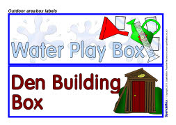 Outdoor area box labels (SB1875) - SparkleBox