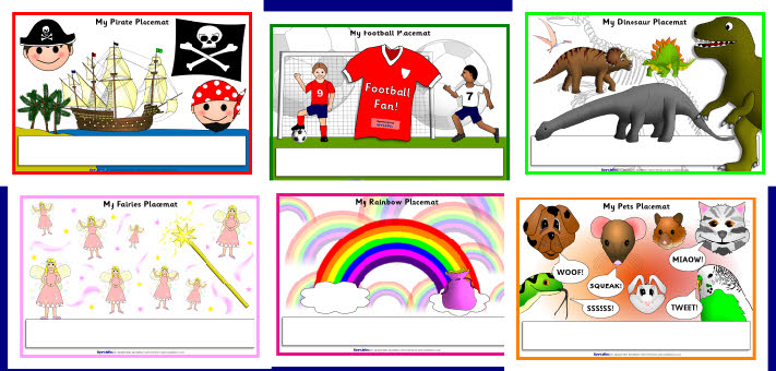 Editable table placemats (SB1878) - SparkleBox