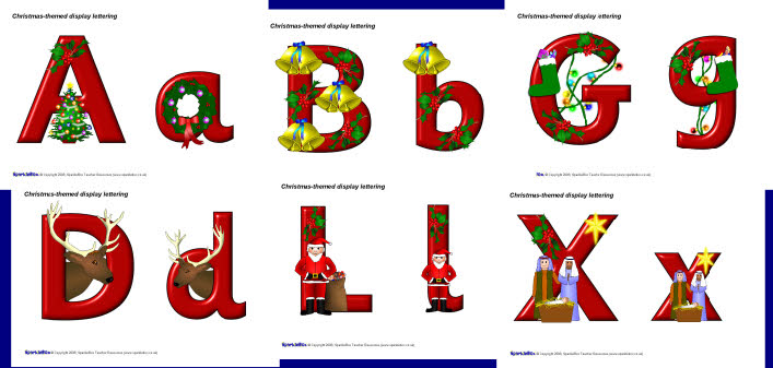 Christmas-themed display lettering (SB1884) - SparkleBox