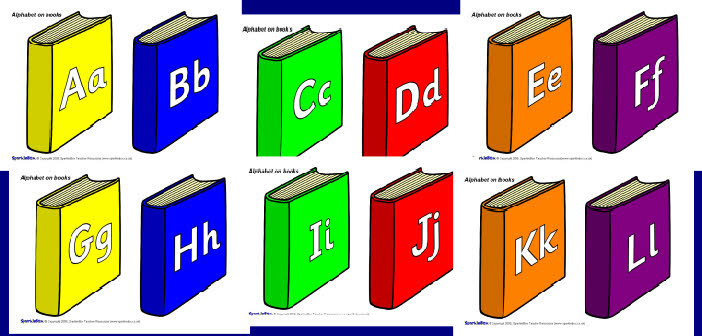 Alphabet on books (SB1946) - SparkleBox