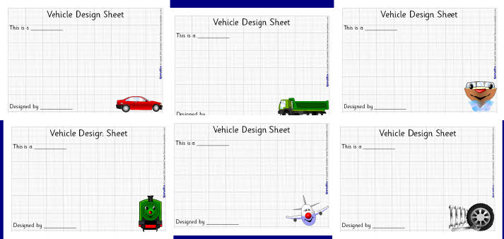 Vehicle design sheets (SB2005)- SparkleBox
