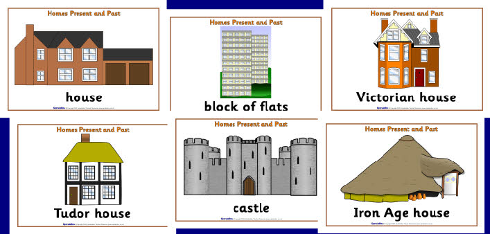 Homes present and past posters (SB2053) - SparkleBox