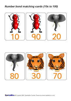 Number bond matching cards - 10s to 100 (SB2058) - SparkleBox