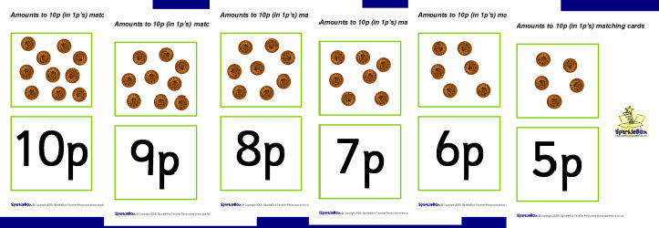 Amounts to 10p (in 1p's) matching cards (SB2073) - SparkleBox