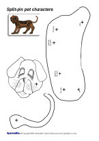 Split-pin pet characters - b&w (SB2084) - SparkleBox