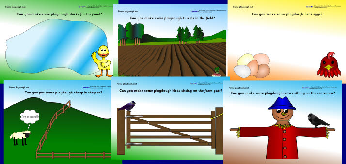 Farm playdough mats (SB2098) - SparkleBox