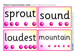 Phase 5 sound buttons word cards (SB2101) - SparkleBox
