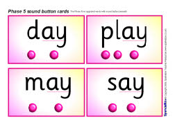 Phase 5 sound buttons word cards (SB2101) - SparkleBox