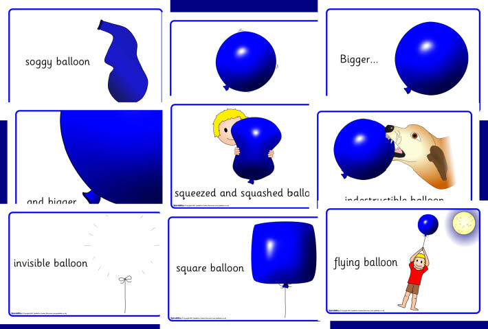 Blue Balloon visual aids (SB2183) - SparkleBox