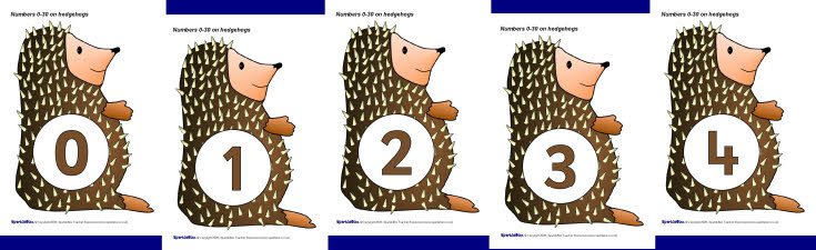 Numbers 0-30 on hedgehogs (SB2189) - SparkleBox