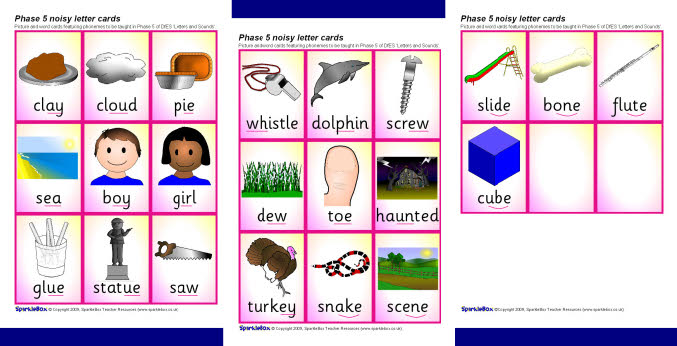 Phase 5 noisy letter cards (SB2197) - SparkleBox