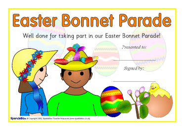 Easter bonnet certificates (SB2210) - SparkleBox