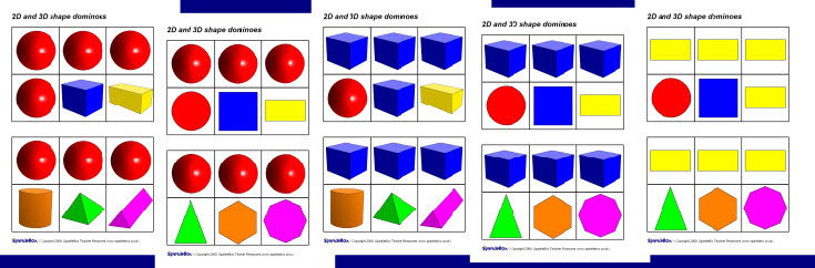 2D & 3D shape dominoes (SB2218) - SparkleBox
