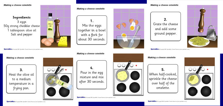 Omelette recipe sheets (SB2259) - SparkleBox