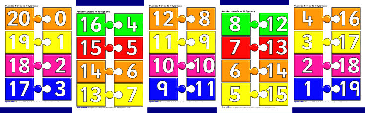 Number bonds to 20 jigsaw pieces (SB2273) - SparkleBox