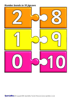 Number bonds to 10 jigsaw pieces (SB2272) - SparkleBox