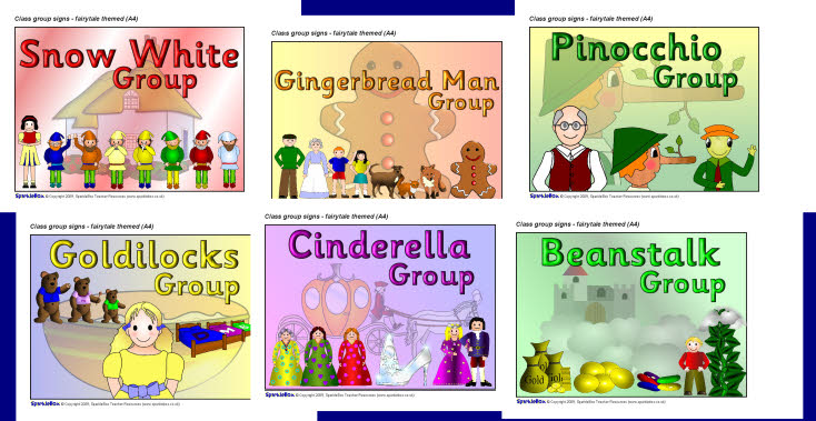 Fairytale-themed group signs - A4 (SB2289) - SparkleBox