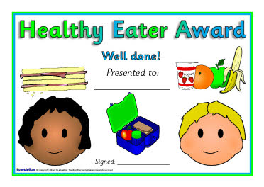Healthy eating lunchtime certificates (SB2302) - SparkleBox