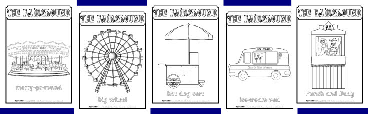 Fairground colouring sheets (SB2315) - SparkleBox