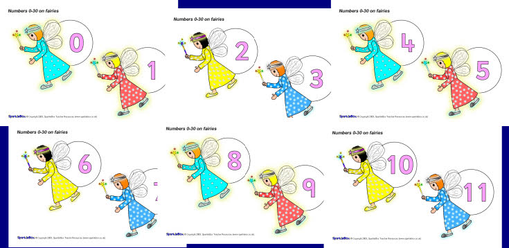 Numbers 0-30 on fairies (SB2353) - SparkleBox