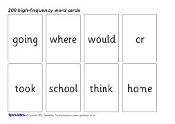 Next 200 common word flash cards (SB2382) - SparkleBox