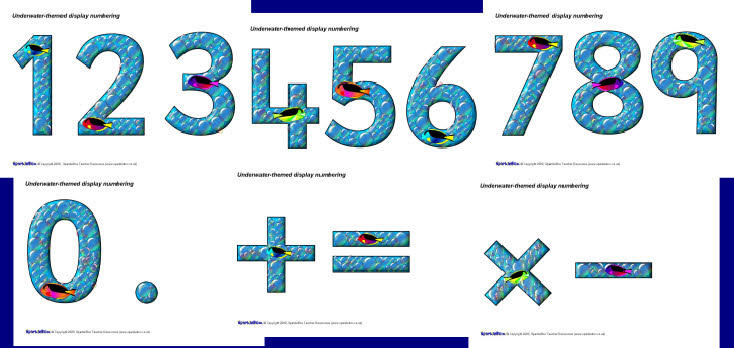 Underwater-themed display numbering (SB2386) - SparkleBox