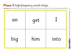 Phase 2 high-frequency word bingo (SB2401) - SparkleBox