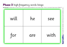 Phase 3 high-frequency words bingo (SB2402) - SparkleBox