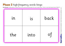Phase 2 high-frequency word bingo (SB2401) - SparkleBox