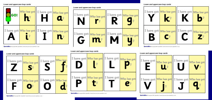 Lower and uppercase alphabet loop cards (SB2420) - SparkleBox