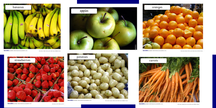 Fruit and vegetables photo set (SB2480) - SparkleBox