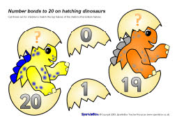 Number bonds to 20 on hatching dinosaurs (SB2499) - SparkleBox