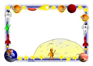 SparkleBox | Space fantasy-themed A4 page borders (SB2527) - SparkleBox