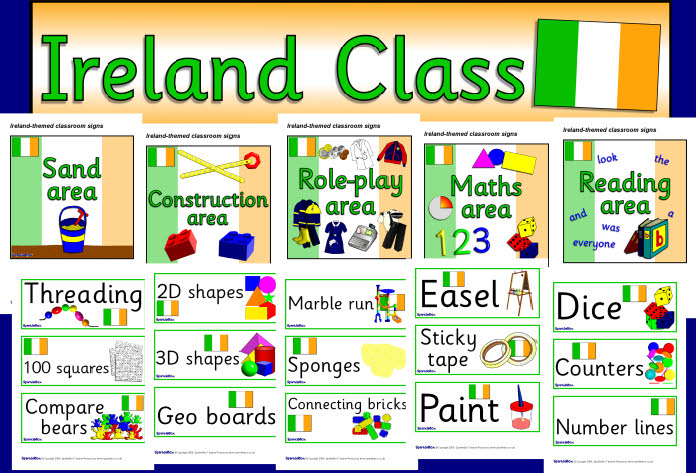 Ireland-themed classroom signs and labels pack (SB2540) - SparkleBox