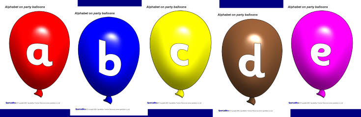 Alphabet on party balloons (SB2572) - SparkleBox