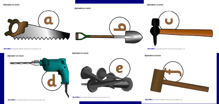 Alphabet on tools (SB2582) - SparkleBox