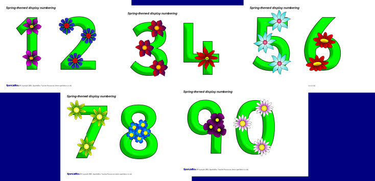 Spring-themed display numbering (SB2592) - SparkleBox