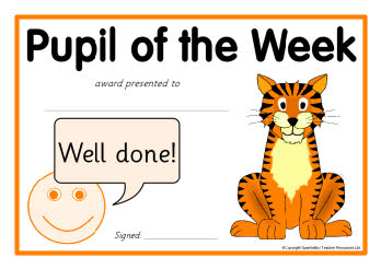 Tiger award certificates (SB2654) - SparkleBox
