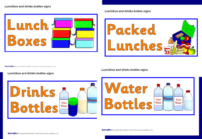 Packed lunch table signs (SB2685) - SparkleBox