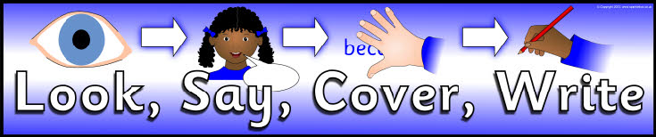 Look, say, cover, write display banner (SB2743) - SparkleBox