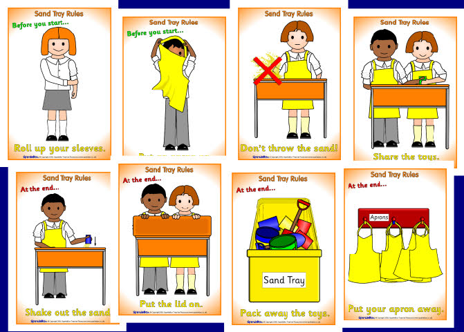 Sand tray rules posters (SB2848) - SparkleBox